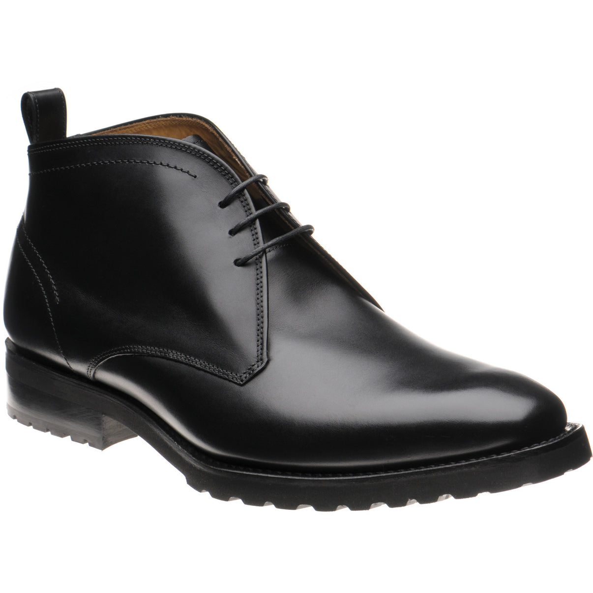 Barker Melksham mens rubber-soled Chukka boots in black calf – Herring ...