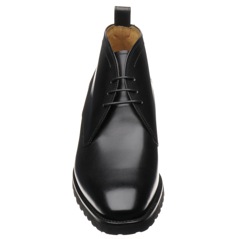 Barker Melksham mens rubber-soled Chukka boots in black calf – Herring ...