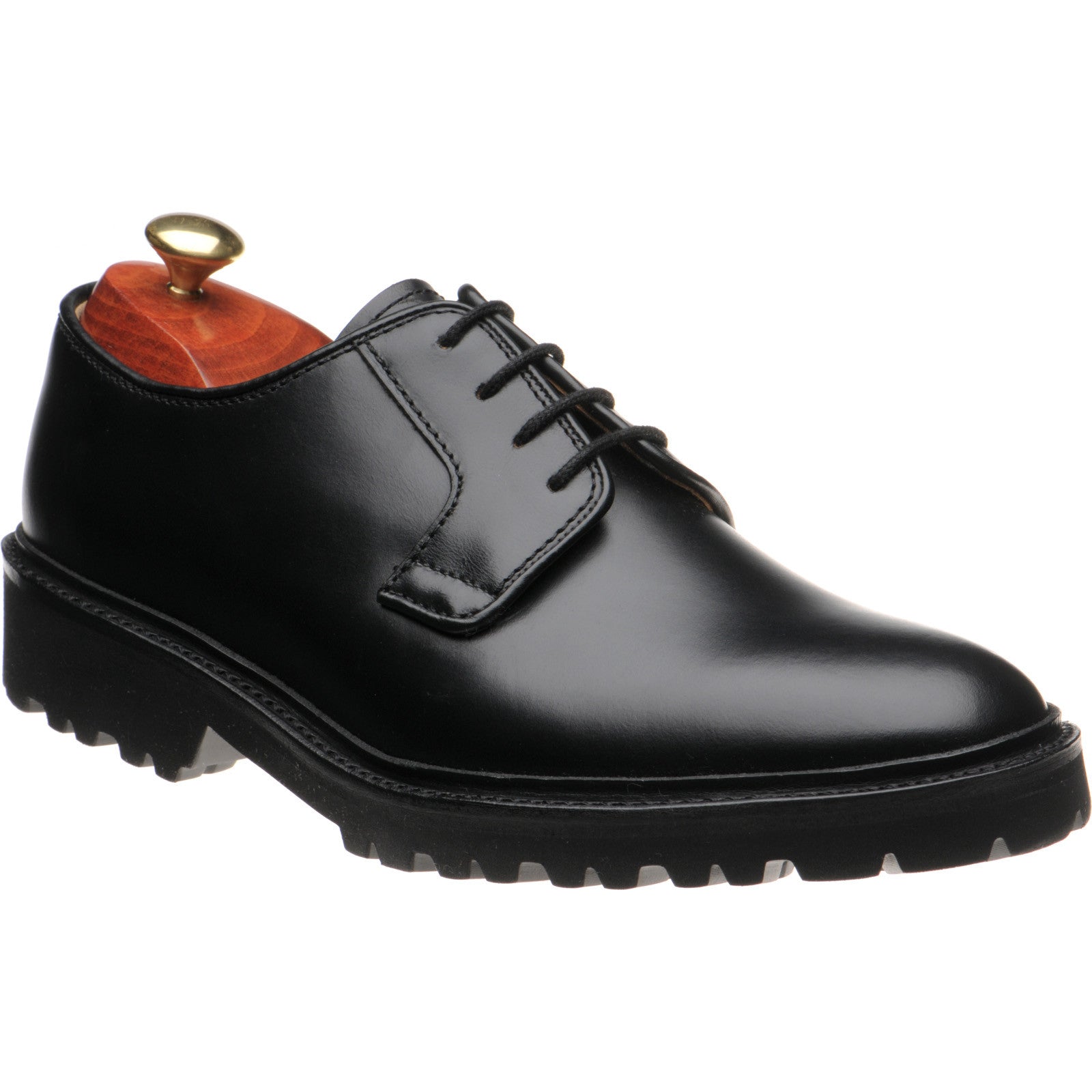 Barker Truro mens rubber-soled Derby shoes in black cutter – Herring Shoes