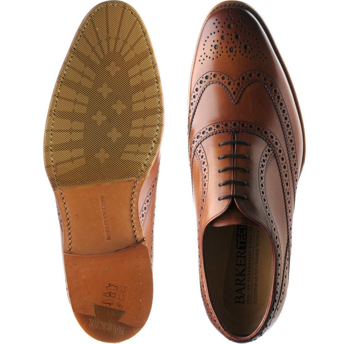 Barker Turing mens hybrid-soled brogues in antique rosewood – Herring Shoes