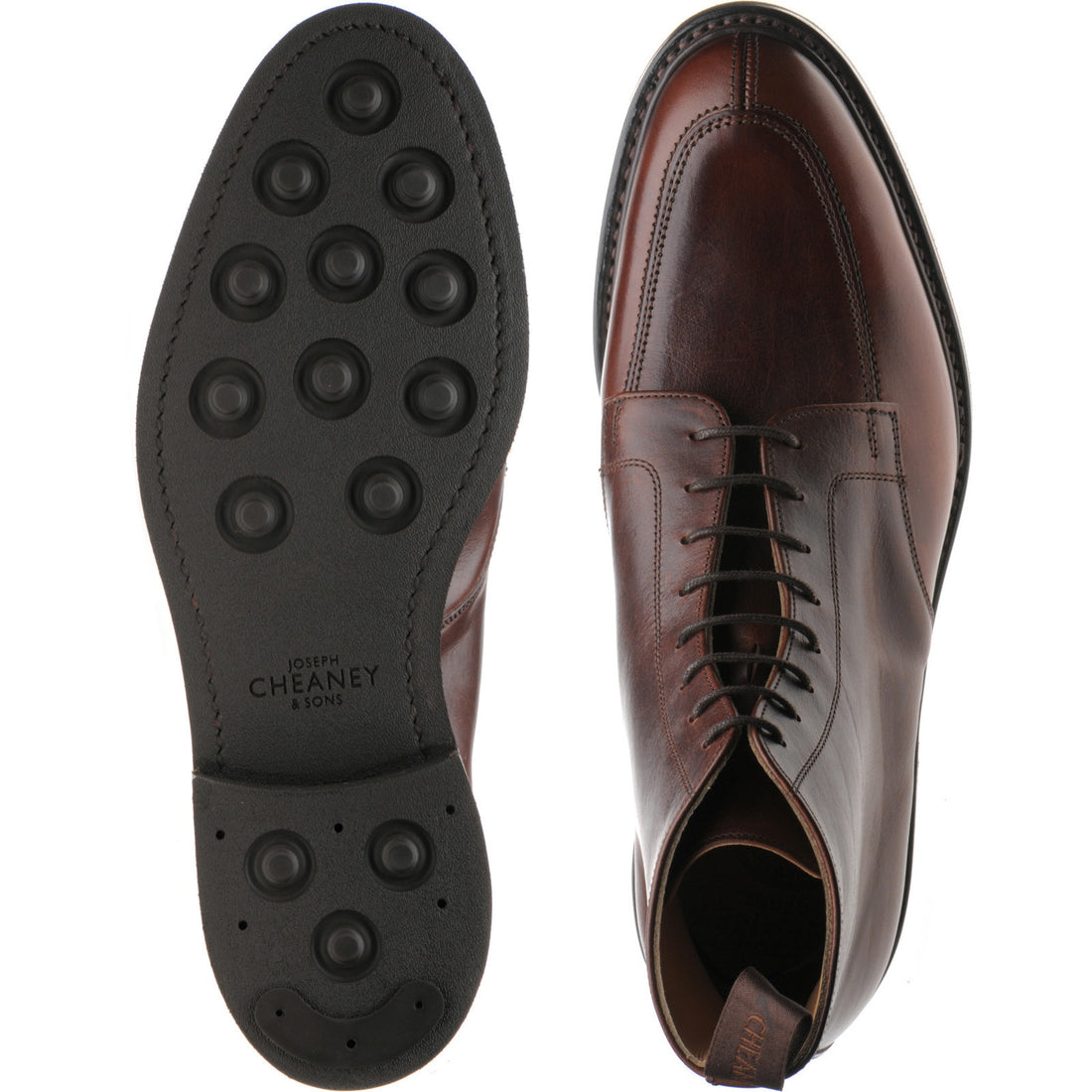 Cheaney Richmond II R mens rubber-soled boots in polo brown regency ca ...