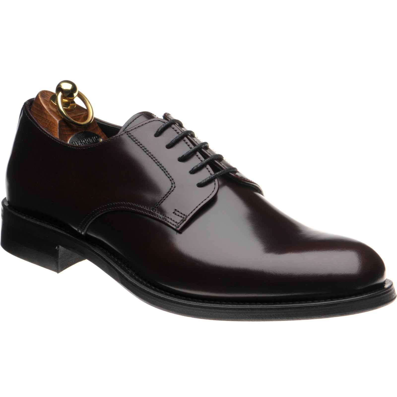 Herring Arundel mens rubber-soled Derby shoes in burgundy polished (se ...