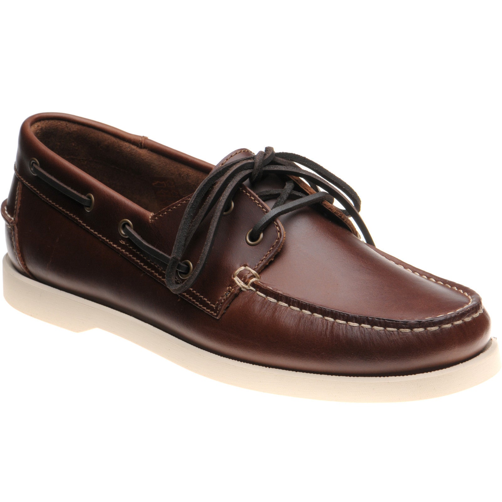 Herring Atlantic mens rubber-soled deck shoes in brown waxy – Herring Shoes