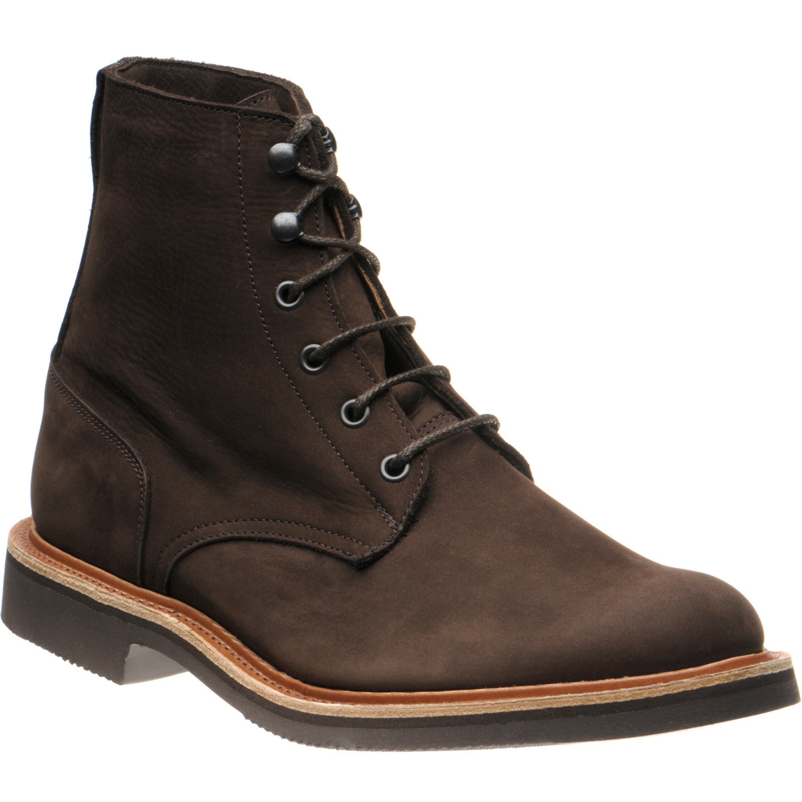 Herring Bernwood mens rubber-soled boots in dark brown hydro nubuck ...