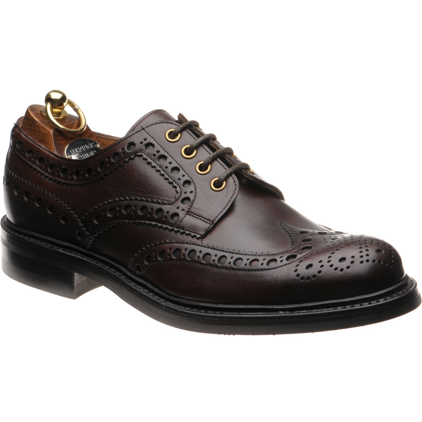 Herring Burford R mens rubber-soled brogues in brown waxy – Herring Shoes