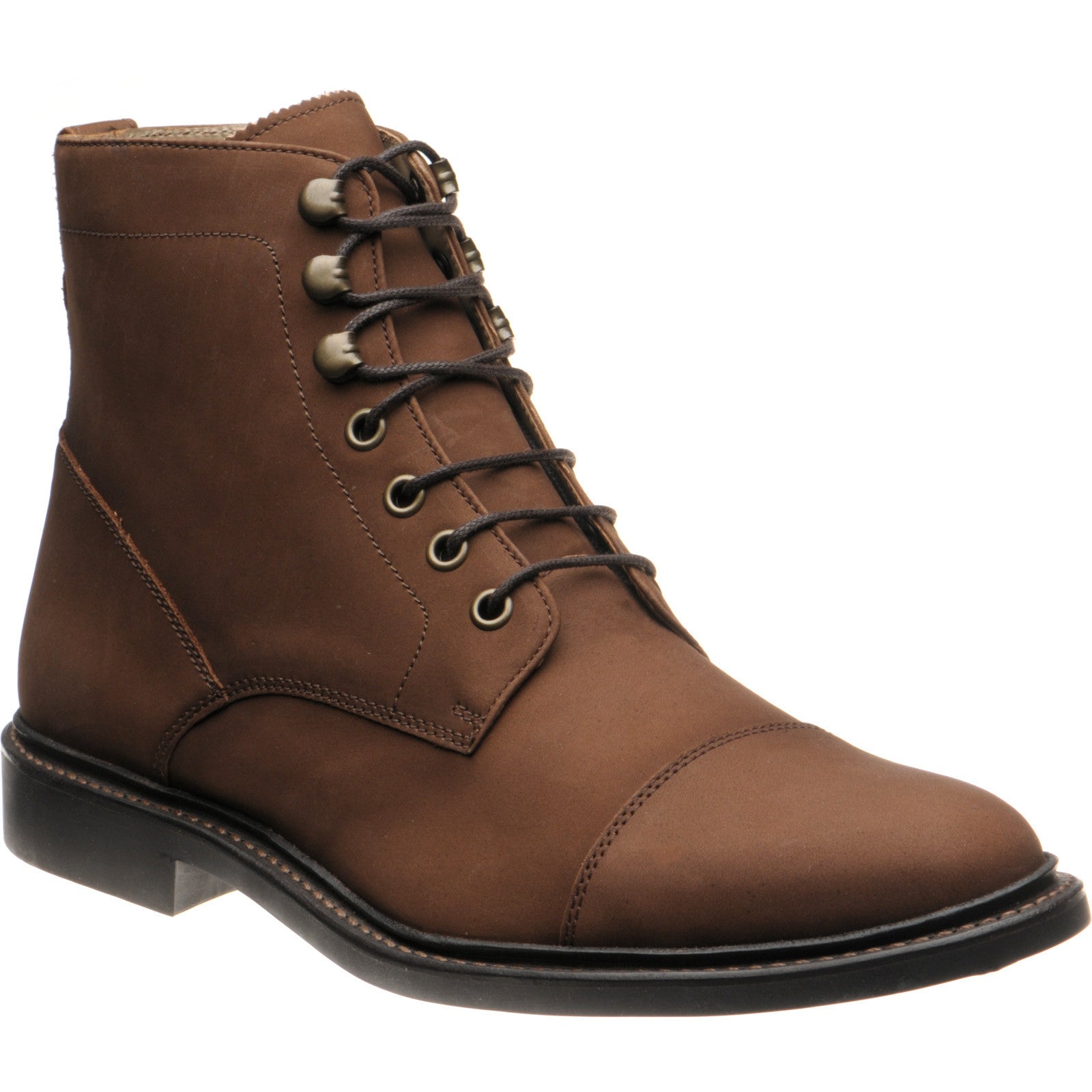 Herring Caldbeck Rubber mens rubber-soled boots in brown nubuck ...