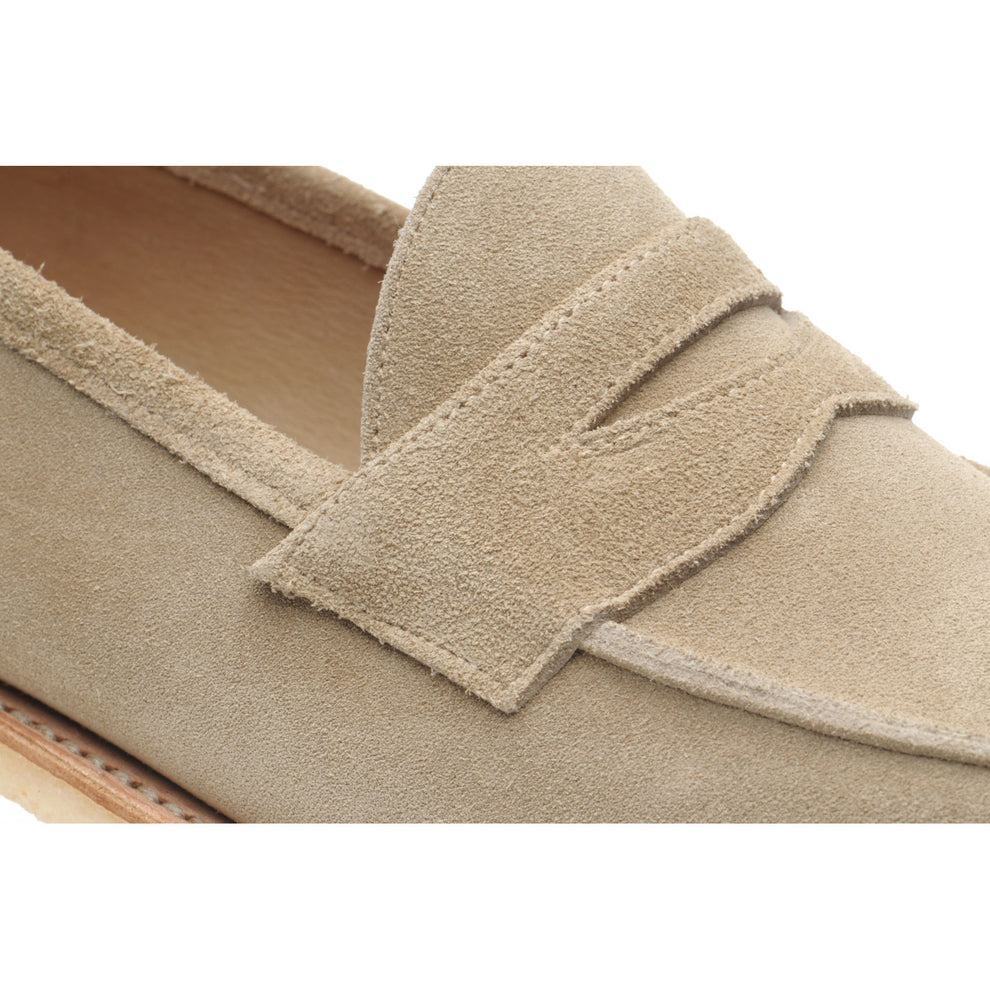 Herring Cannes mens rubber-soled loafers in sand suede – Herring Shoes