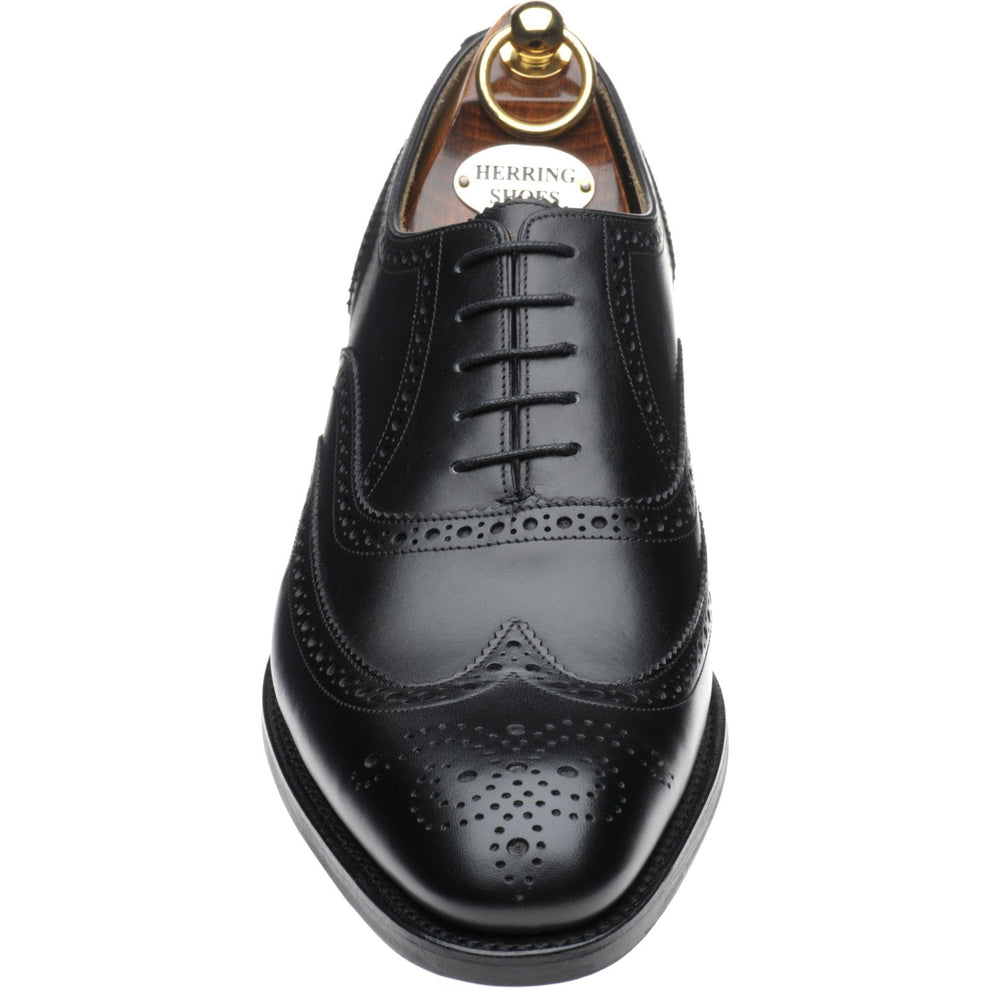 Herring Carnaby (Rubber) mens rubber-soled brogues in black calf ...