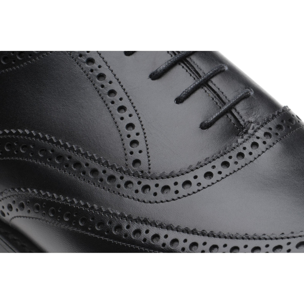 Herring Carnaby (Rubber) mens rubber-soled brogues in black calf ...