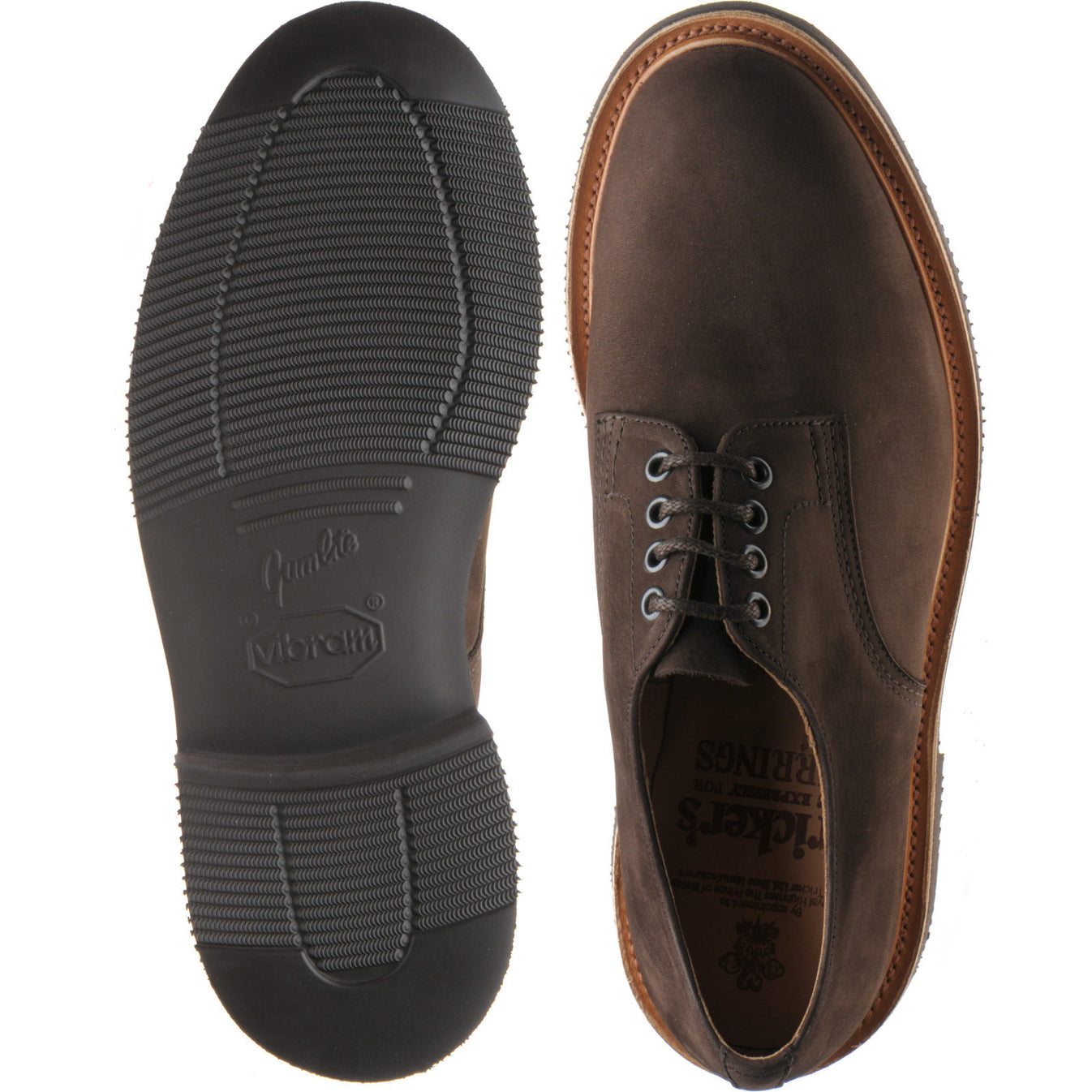 Herring Daniel mens rubber-soled Derby shoes in brown hydro nubuck ...
