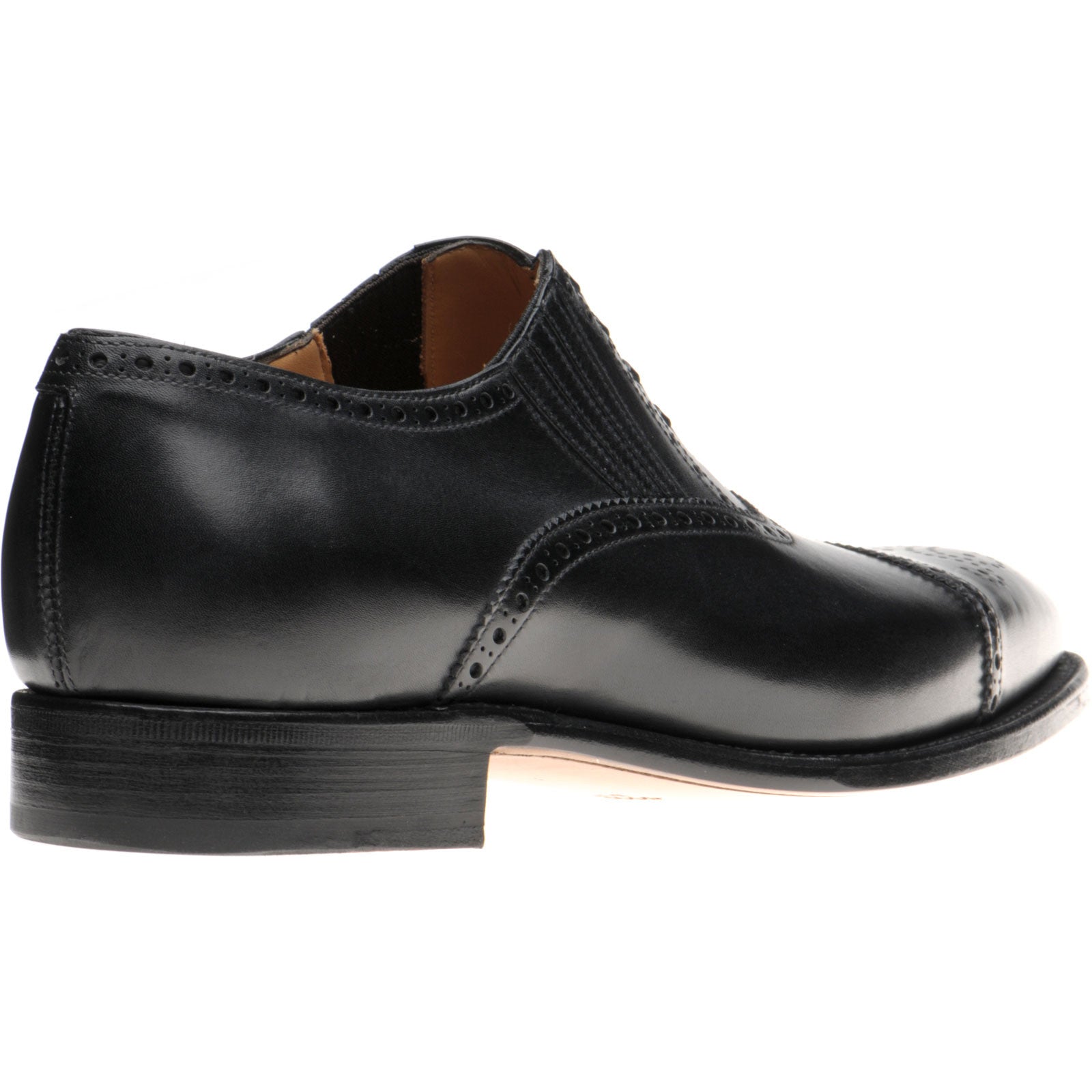 Herring Dunkeld mens semi-brogues in black calf – Herring Shoes