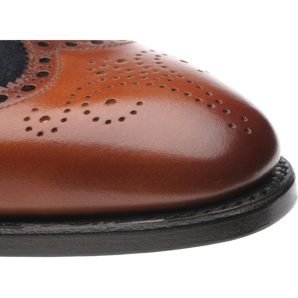 Herring Farnham mens two-tone brogues in chestnut calf and navy suede ...
