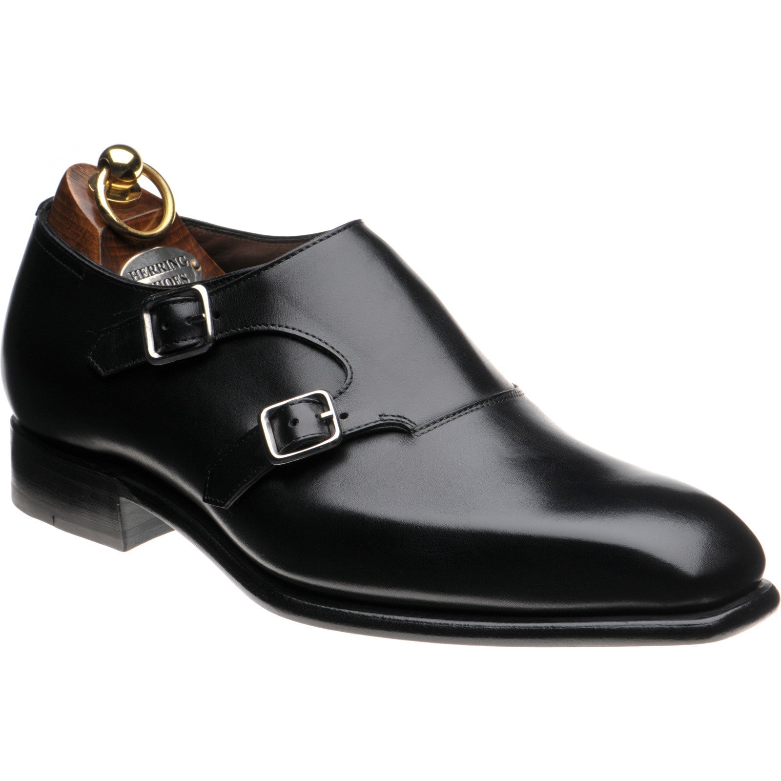 Herring Fitzrovia mens monk shoes in black calf – Herring Shoes