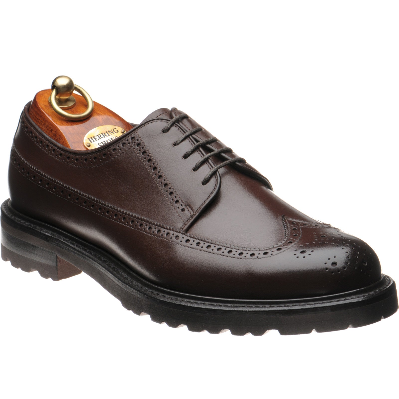 Herring Gairloch mens rubber-soled brogues in dark brown calf – Herring ...