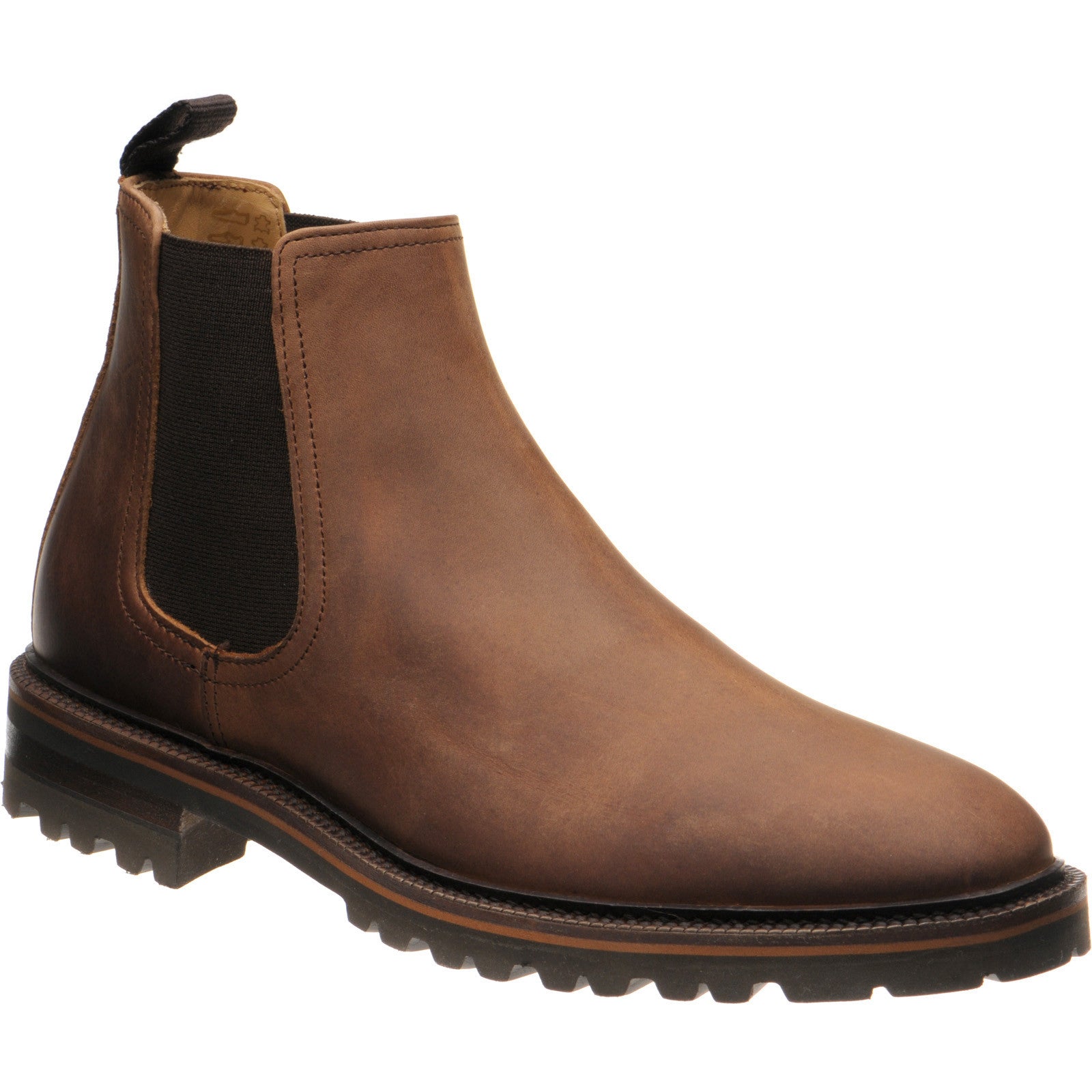 Herring Grange mens rubber-soled boots in nut brown calf (second ...