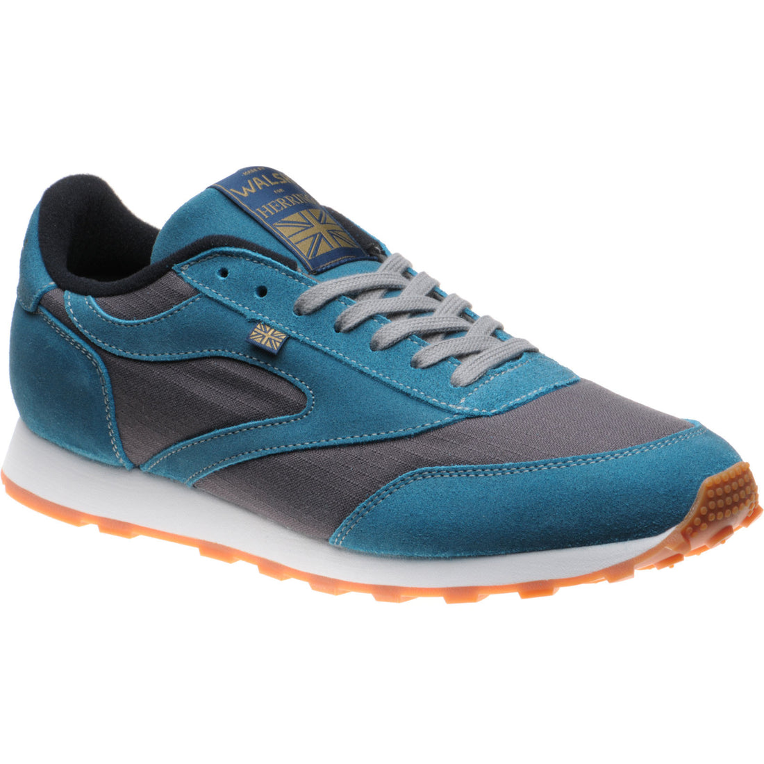 Herring Horwich Trainer mens two-tone rubber-soled trainers in grey ti ...