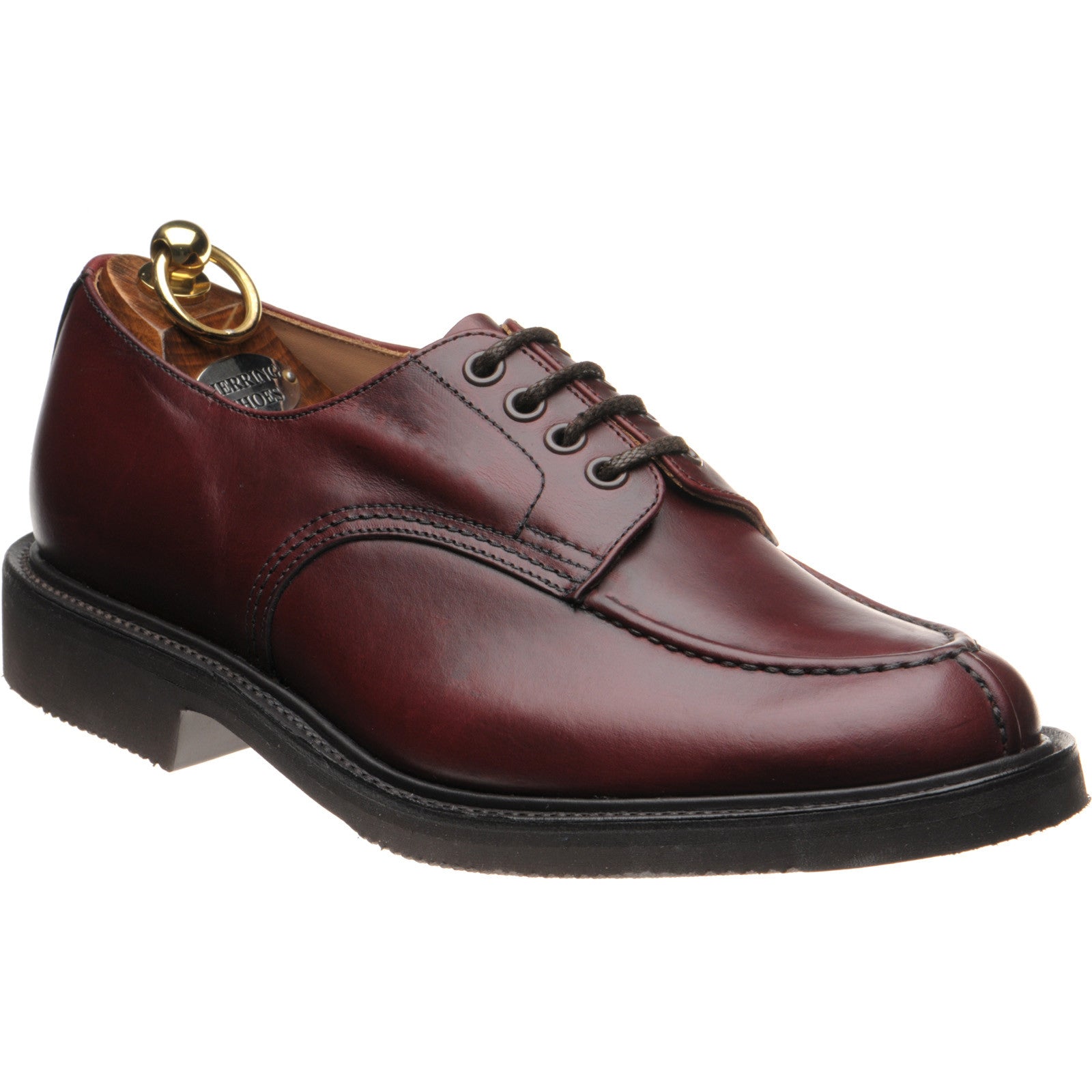 Herring Kilsby mens rubber-soled Derby shoes in burgundy cutter ...