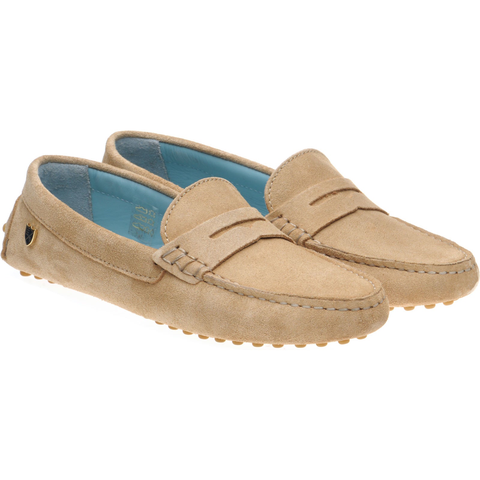 Herring Louisa ladies rubber-soled driving moccasins in sand suede ...