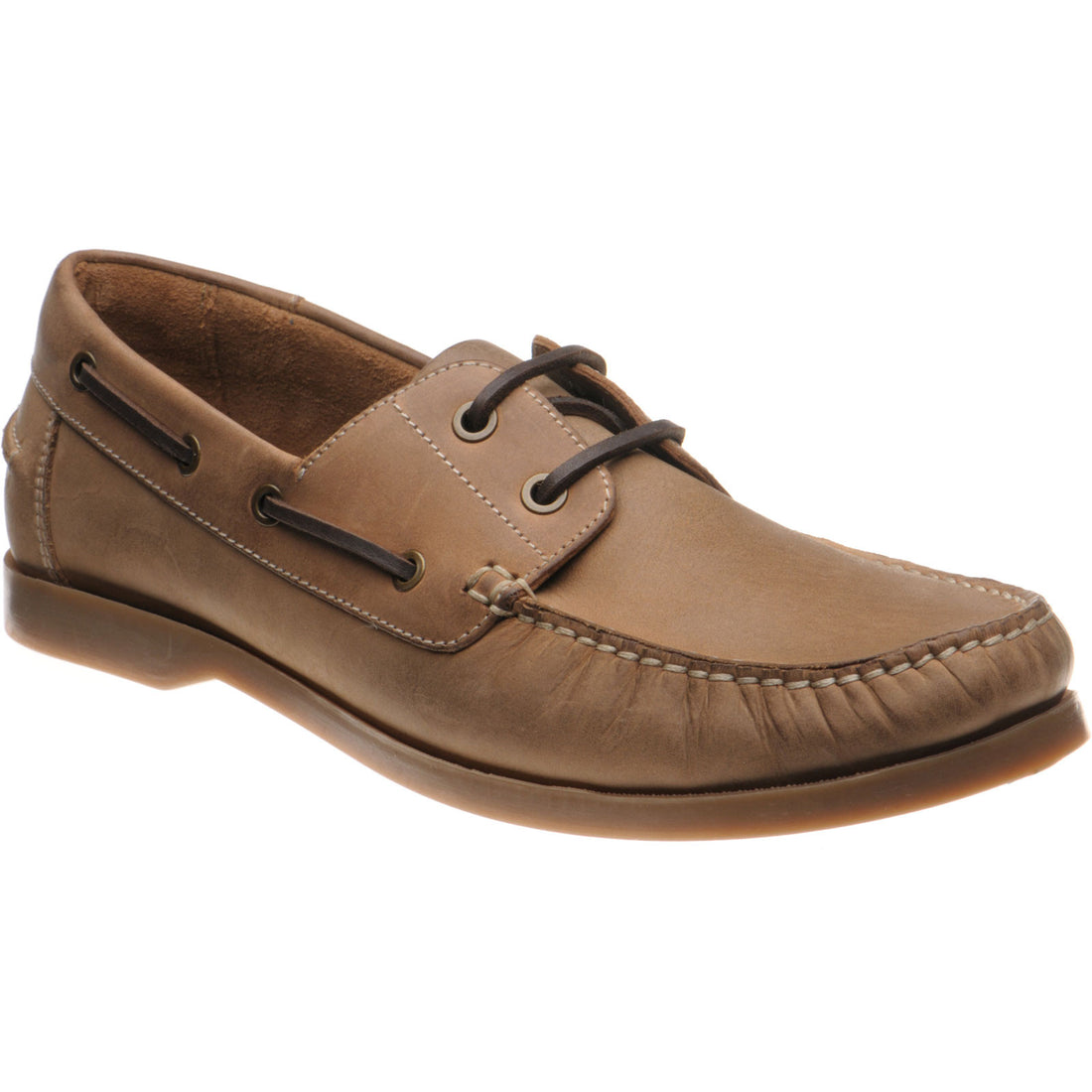 Herring Padstow II mens rubber-soled deck shoes in light brown ...