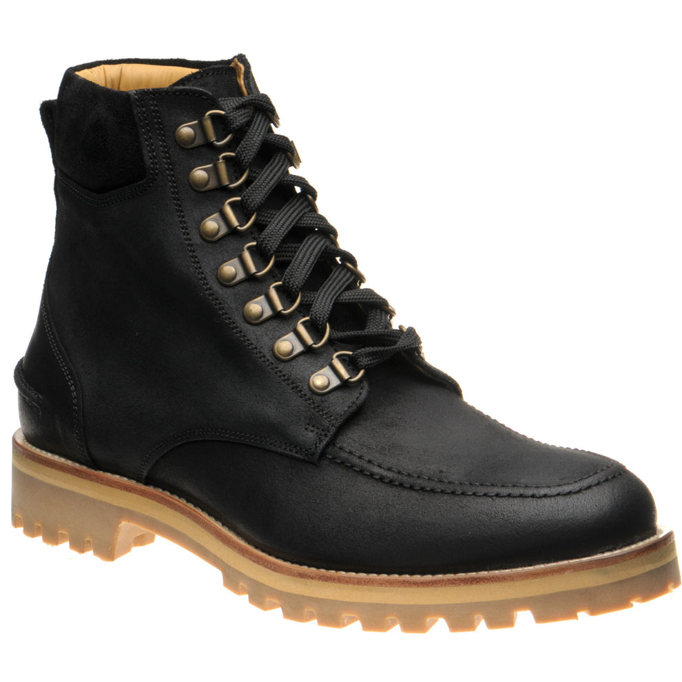 Herring Pico mens rubber-soled boots in black waxy – Herring Shoes