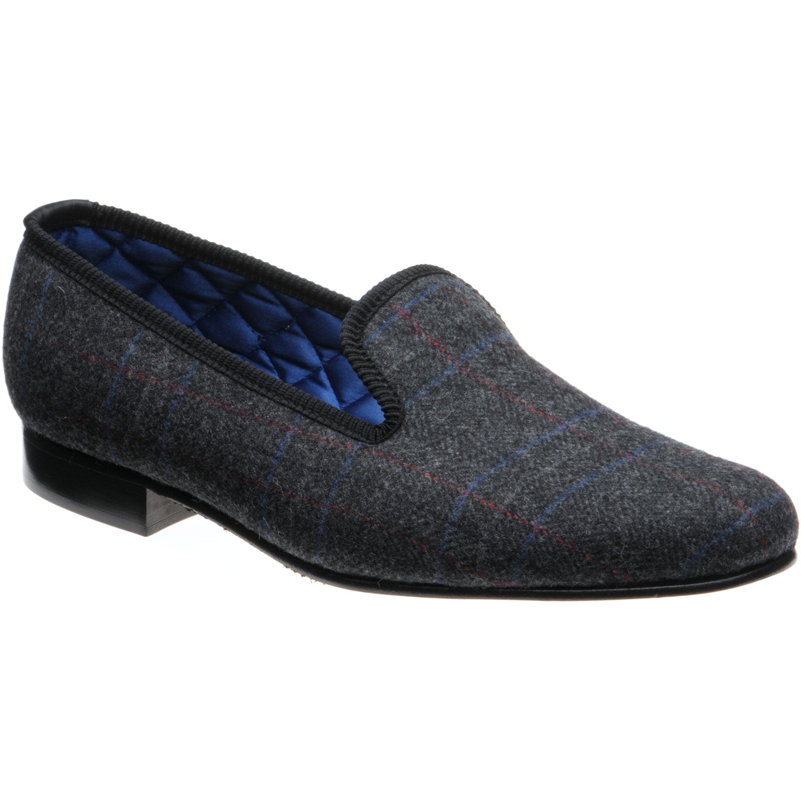 Herring Sandringham mens tweed house shoes in charcoal tweed – Herring ...