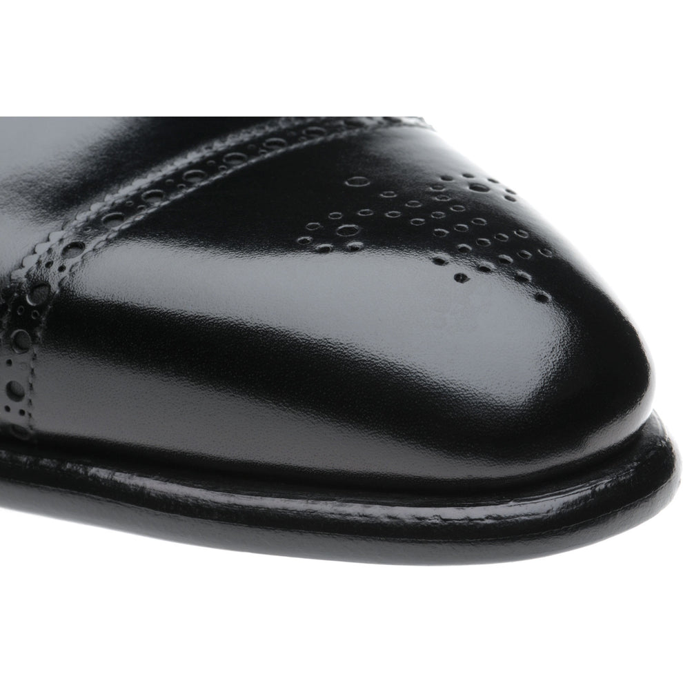 Herring Sloane mens semi-brogues in black calf – Herring Shoes