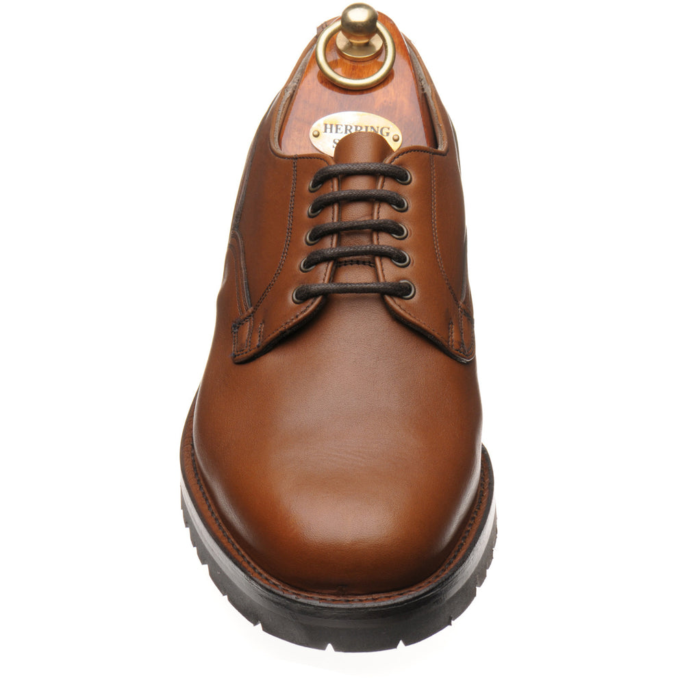 Herring Wasdale II mens rubber-soled Derby shoes in cognac horween ...
