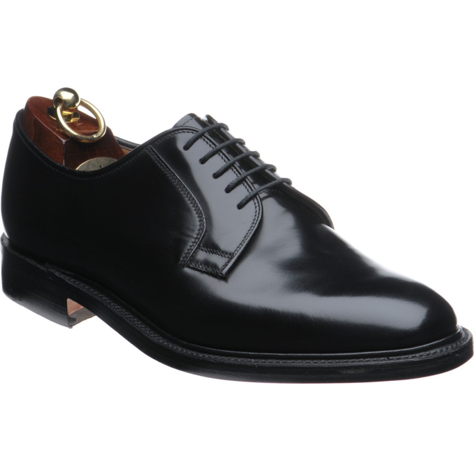 Loake 771 mens Derby shoes in black polished (second) – Herring Shoes