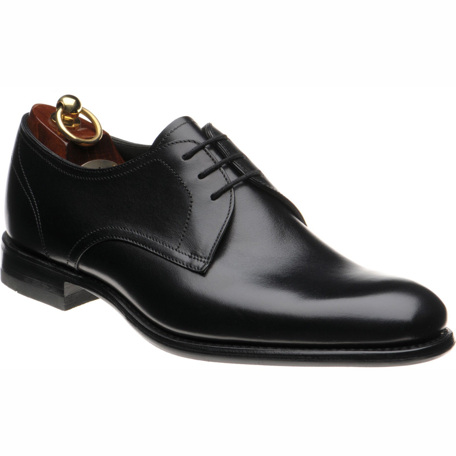 Loake Atherton mens hybrid-soled Derby shoes in black calf – Herring Shoes