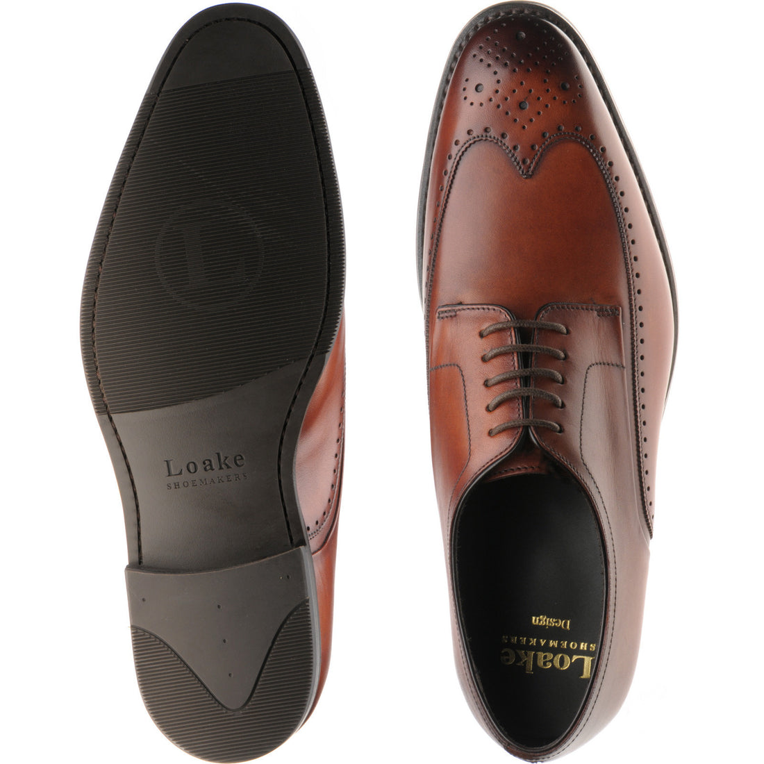 Loake Bale mens rubber-soled brogues in scotch calf – Herring Shoes