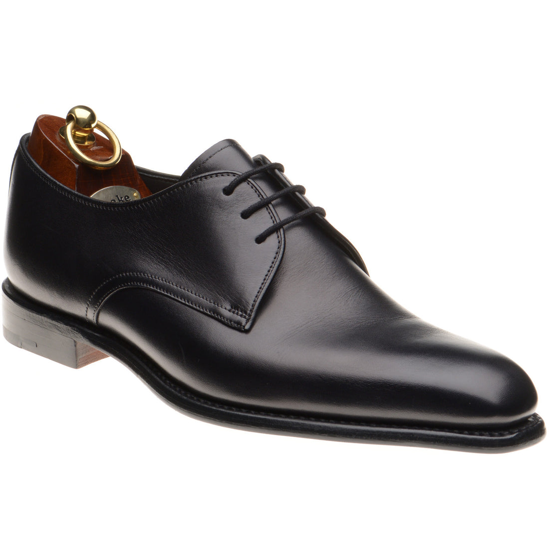 Loake Capel mens hybrid-soled Derby shoes in black calf (second ...