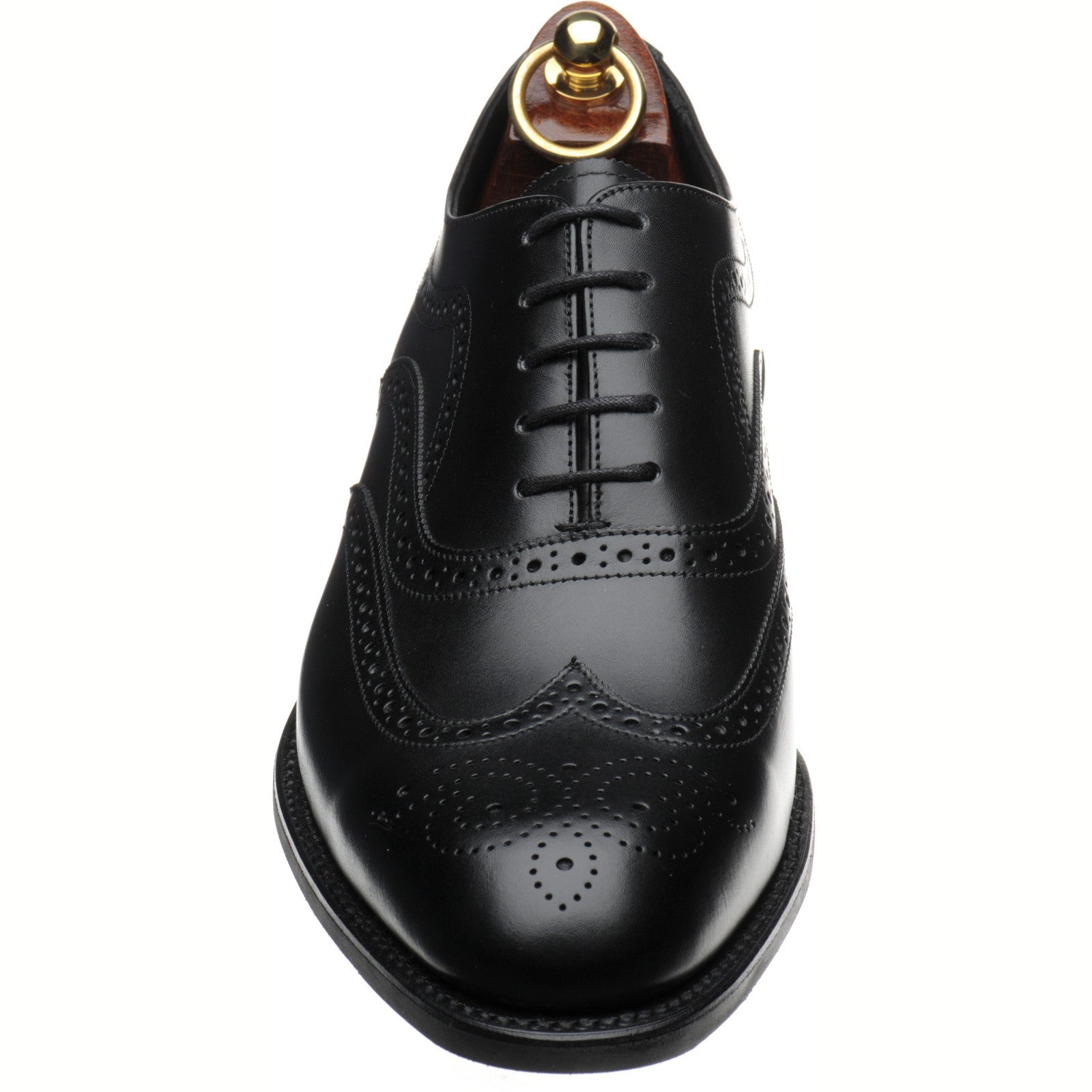 Loake Castlegate mens rubber-soled brogues in black calf (second ...