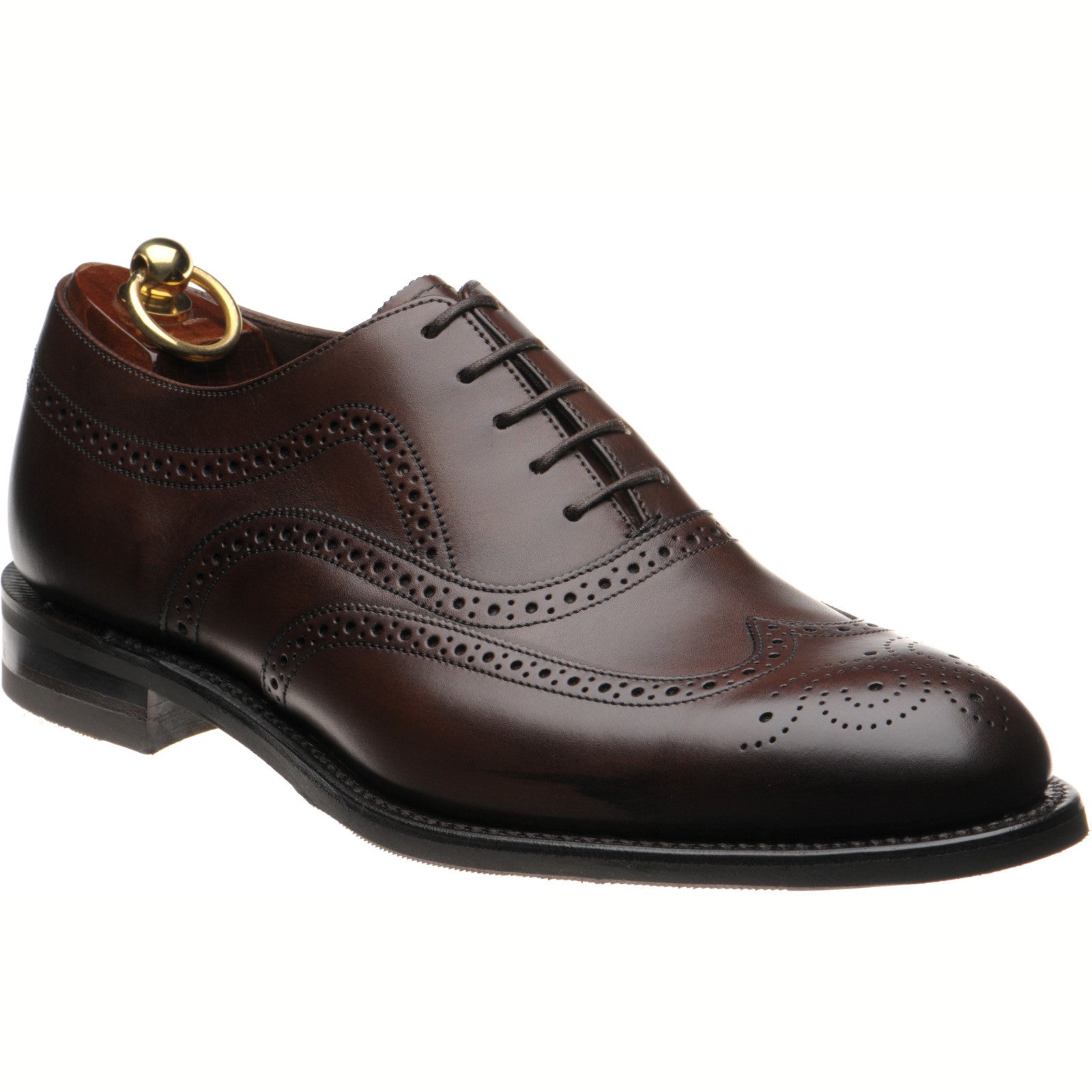 Loake Castlegate mens rubber-soled brogues in scorched walnut calf ...