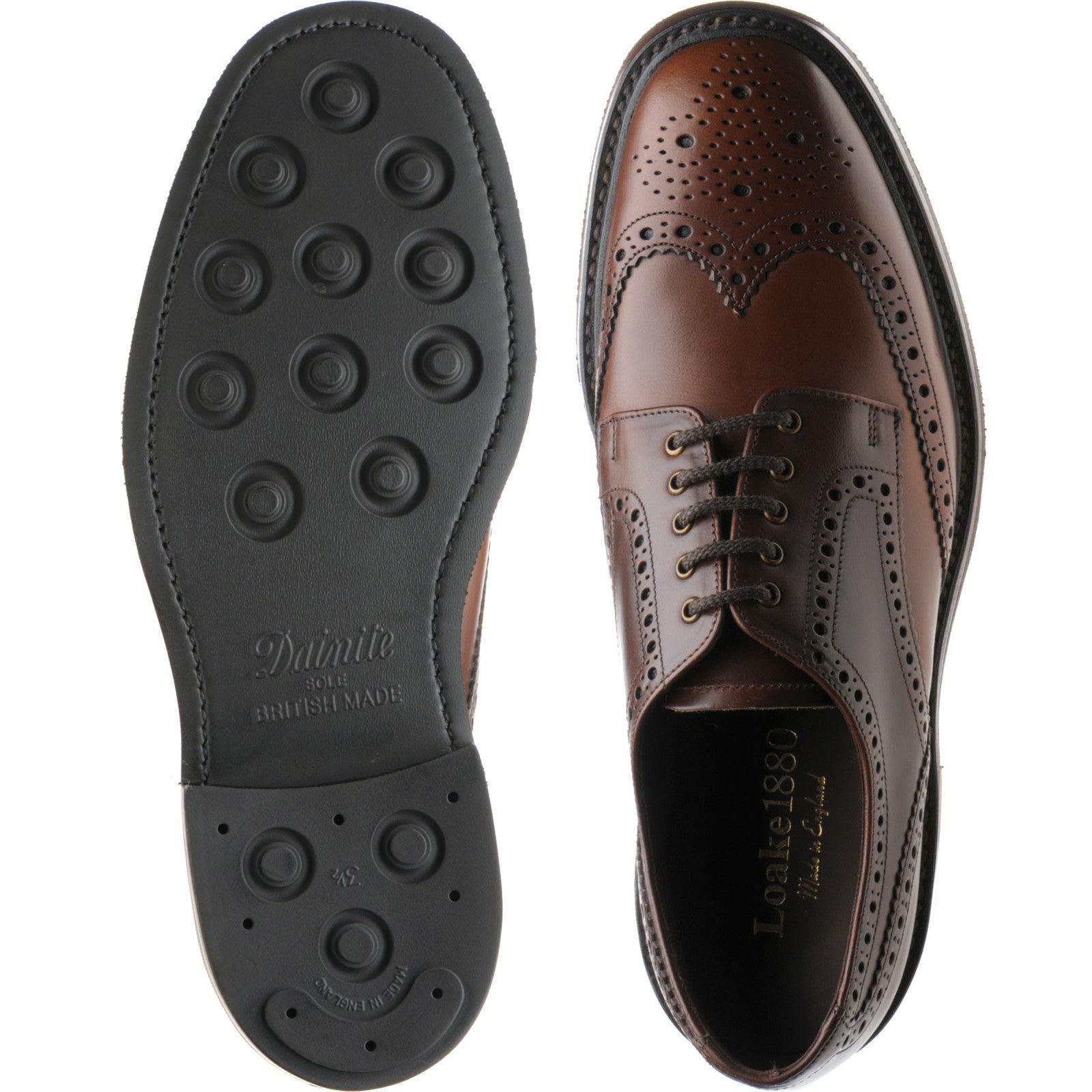 Loake Chester (Rubber) mens rubber-soled brogues in brown chromexcel l ...