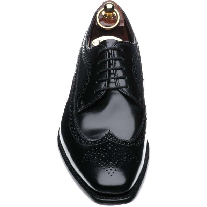 Loake Clint mens brogues in black polished (second) – Herring Shoes