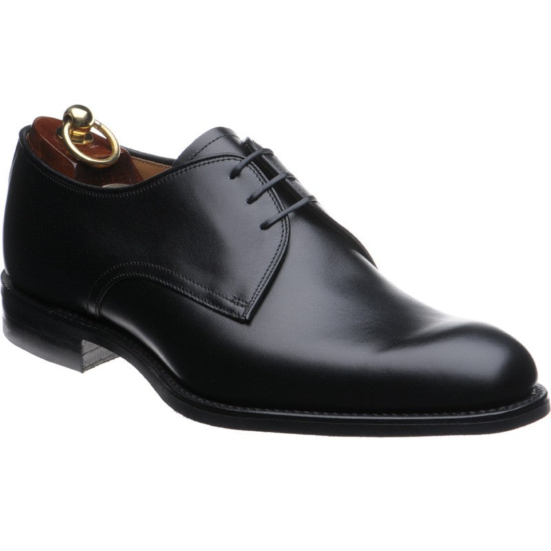 Loake Gable mens rubber-soled Derby shoes in black calf – Herring Shoes