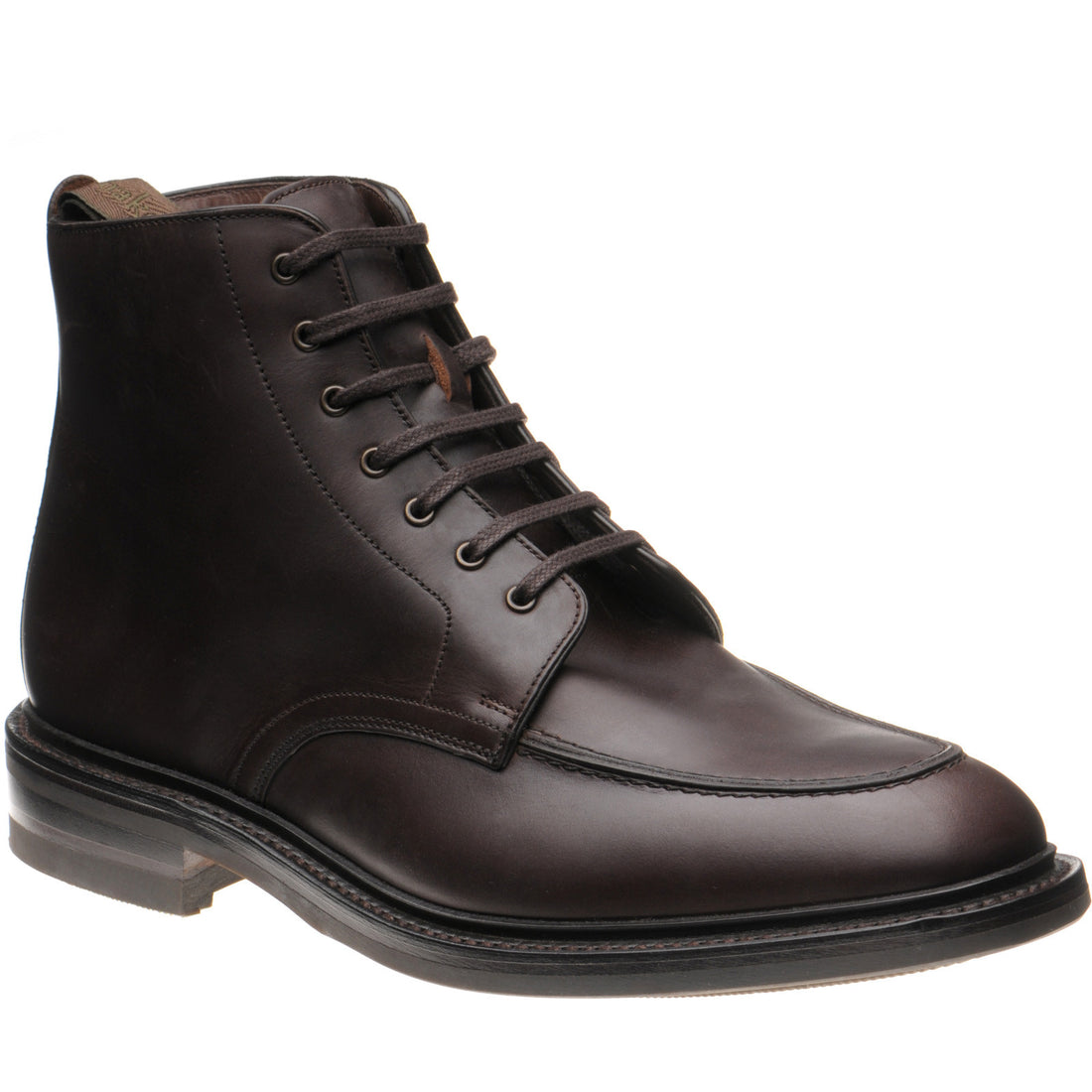 Loake Gisbourne mens boots in dark brown waxy – Herring Shoes
