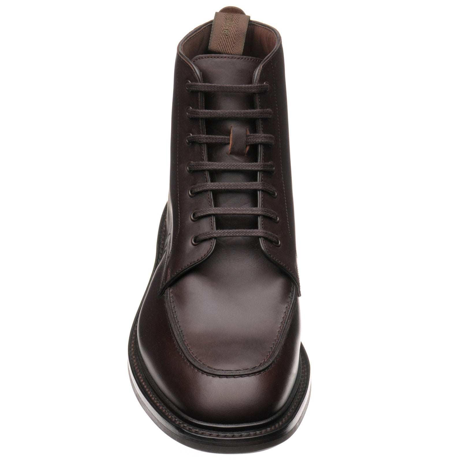 Loake Gisbourne mens boots in dark brown waxy – Herring Shoes