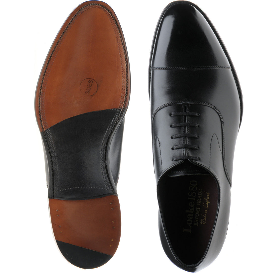 Loake Hanover mens Oxfords in black calf (second) – Herring Shoes