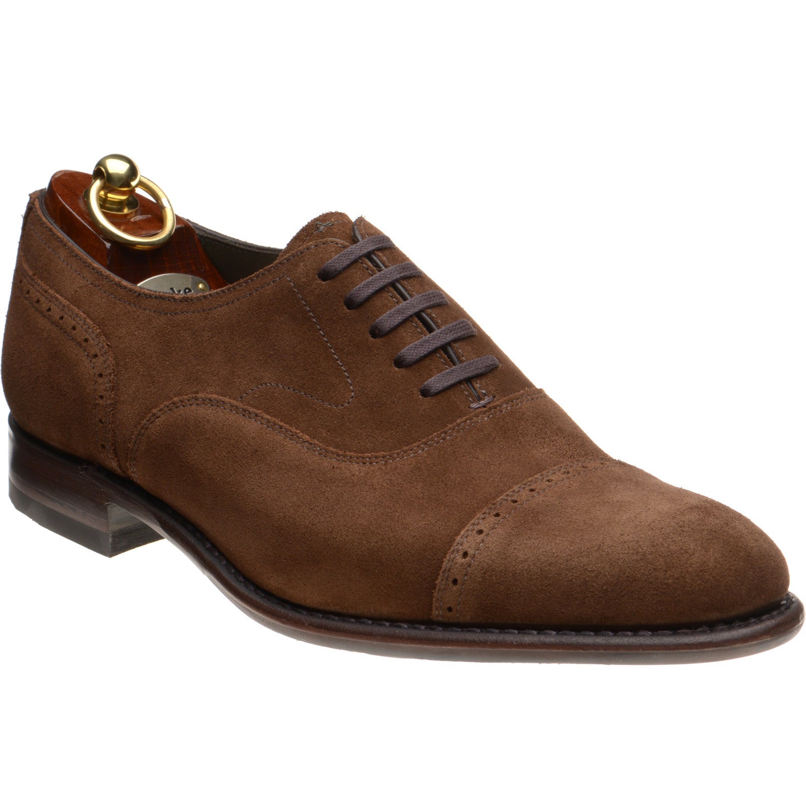 Loake Hughes mens hybrid-soled semi-brogues in brown suede – Herring Shoes