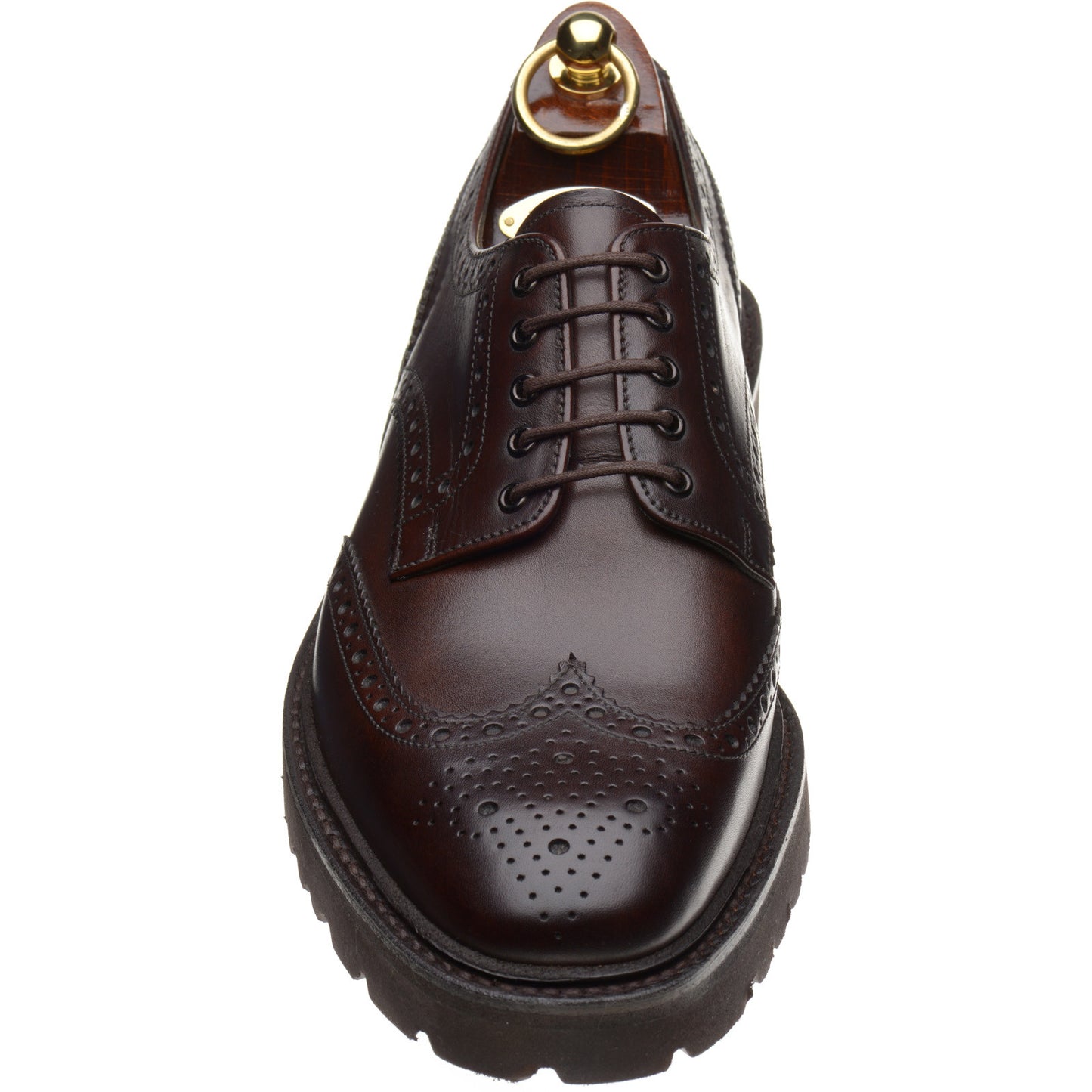 Loake Perseus mens rubber-soled brogues in dark brown calf (second ...