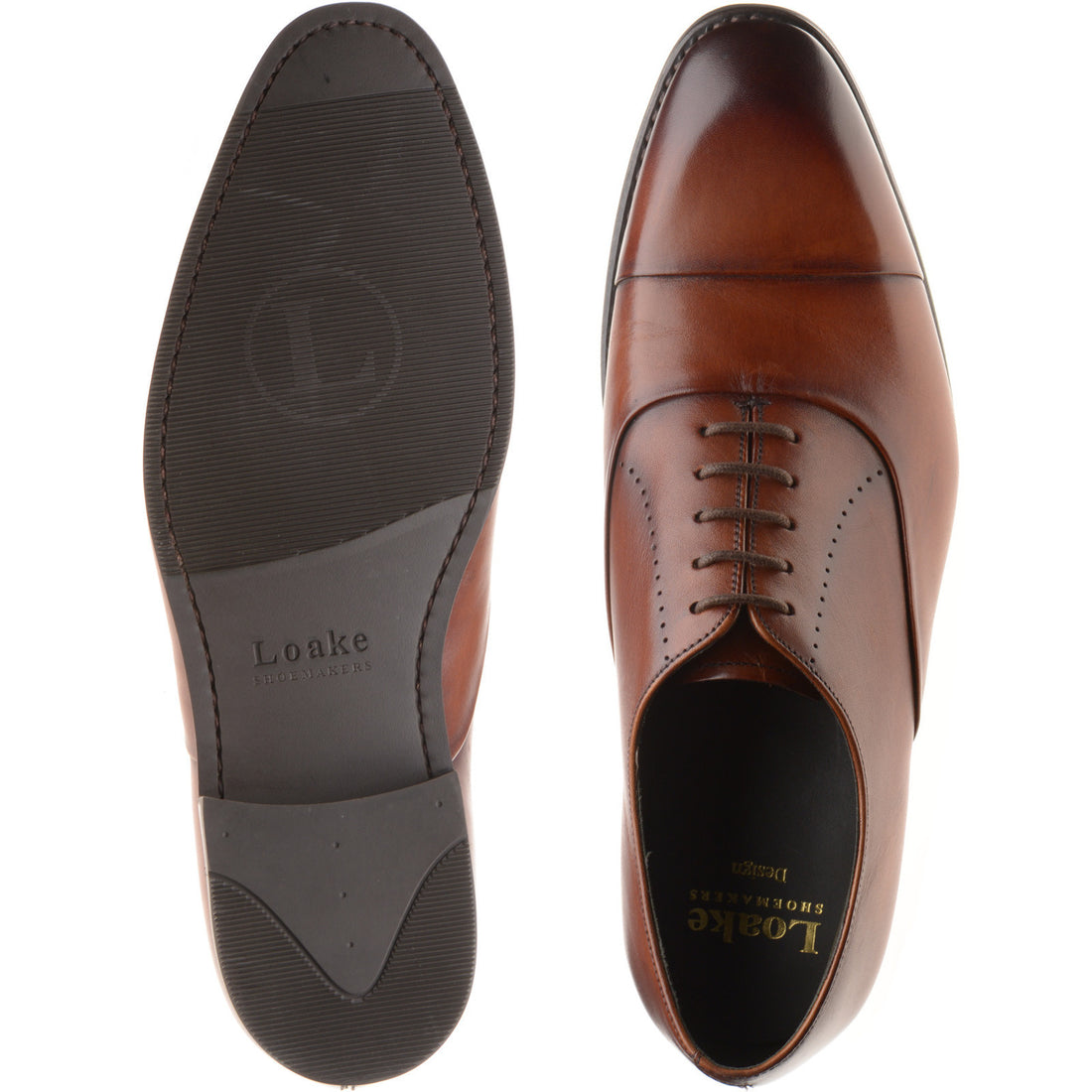 Loake Phoenix mens rubber-soled Oxfords in scotch calf (second ...