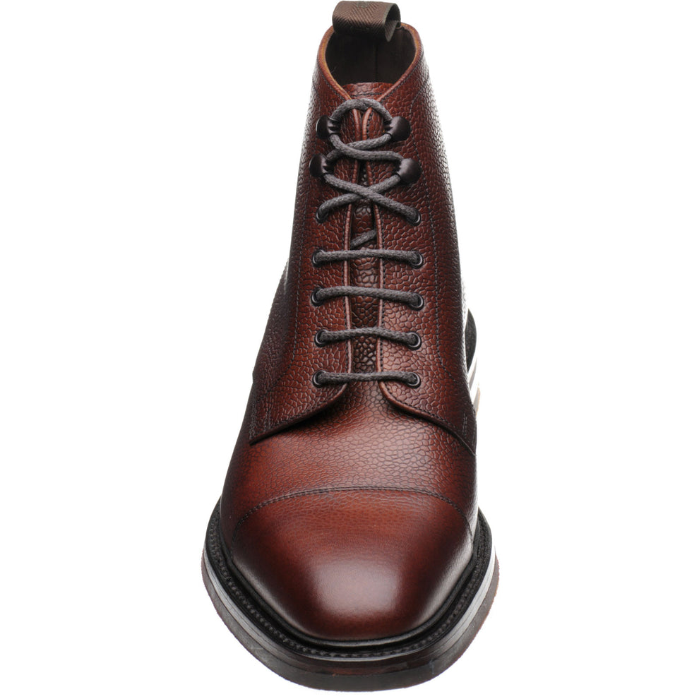 Loake Roehampton mens rubber-soled boots in oxblood calf grain ...
