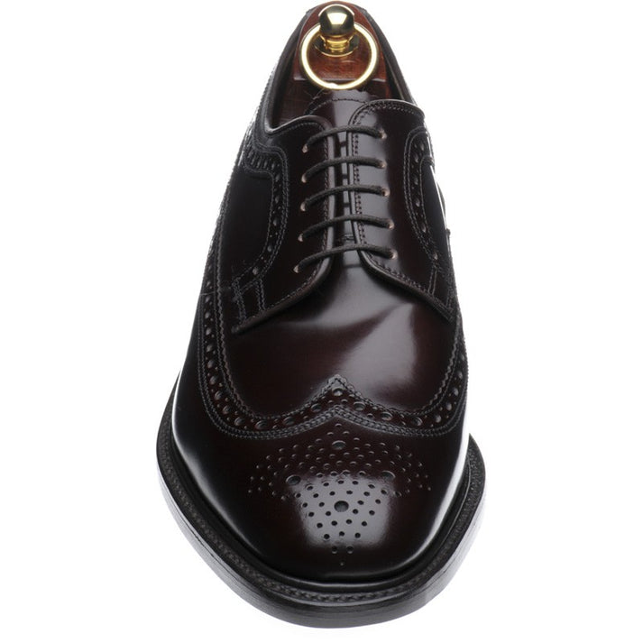 Loake Royal mens brogues in burgundy polished – Herring Shoes