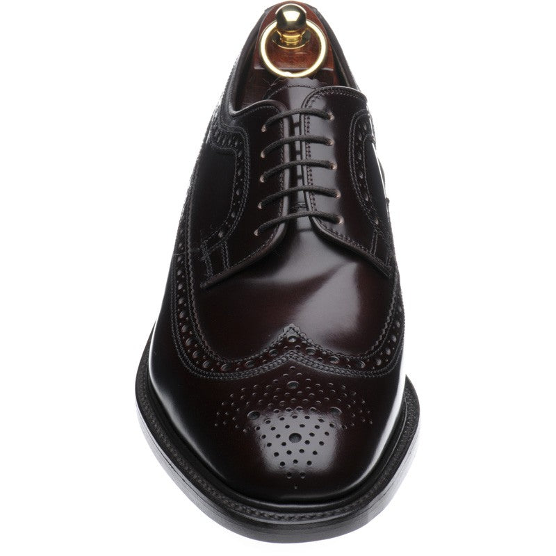 Loake Royal mens brogues in burgundy polished – Herring Shoes