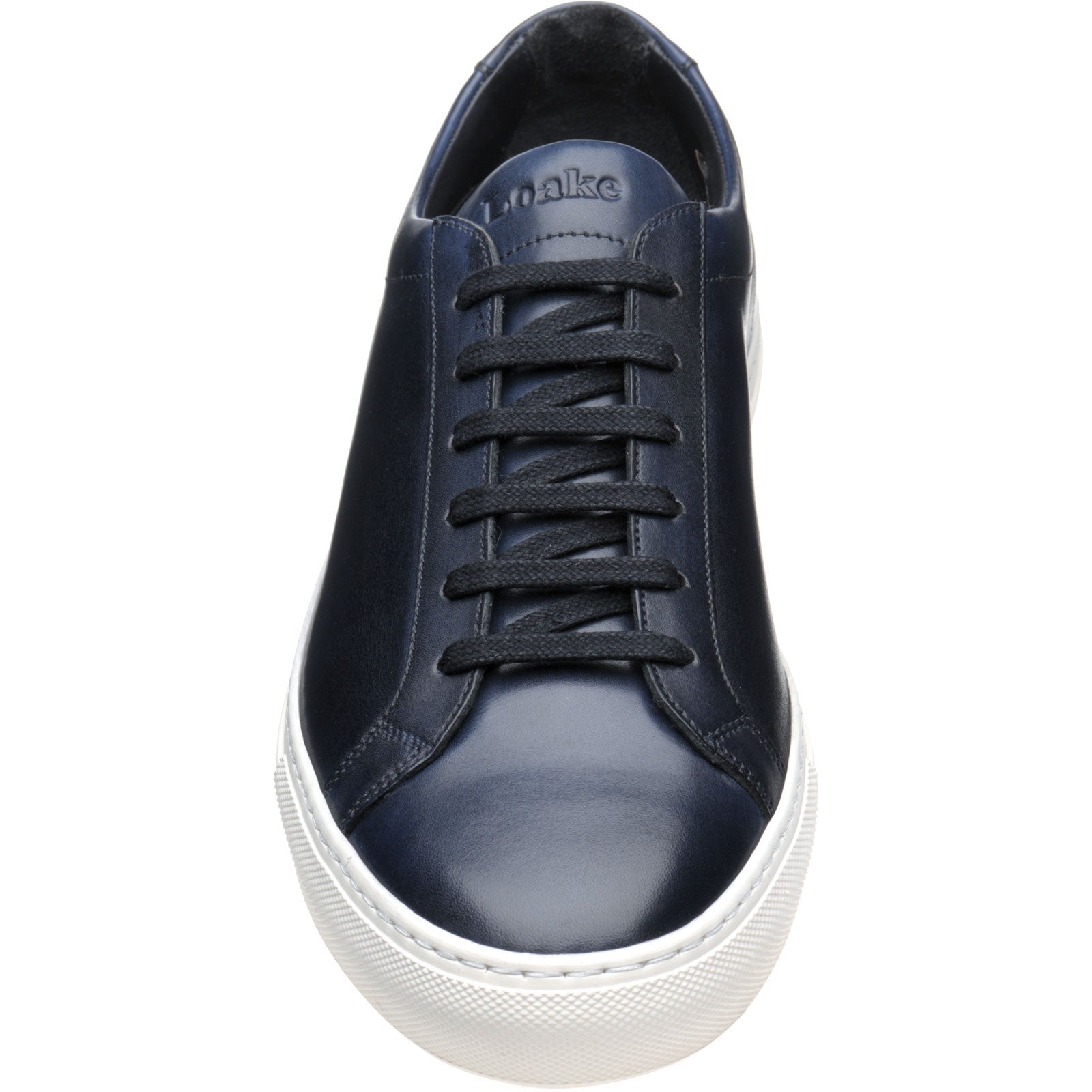 Loake Sprint mens rubber-soled trainers in navy calf – Herring Shoes