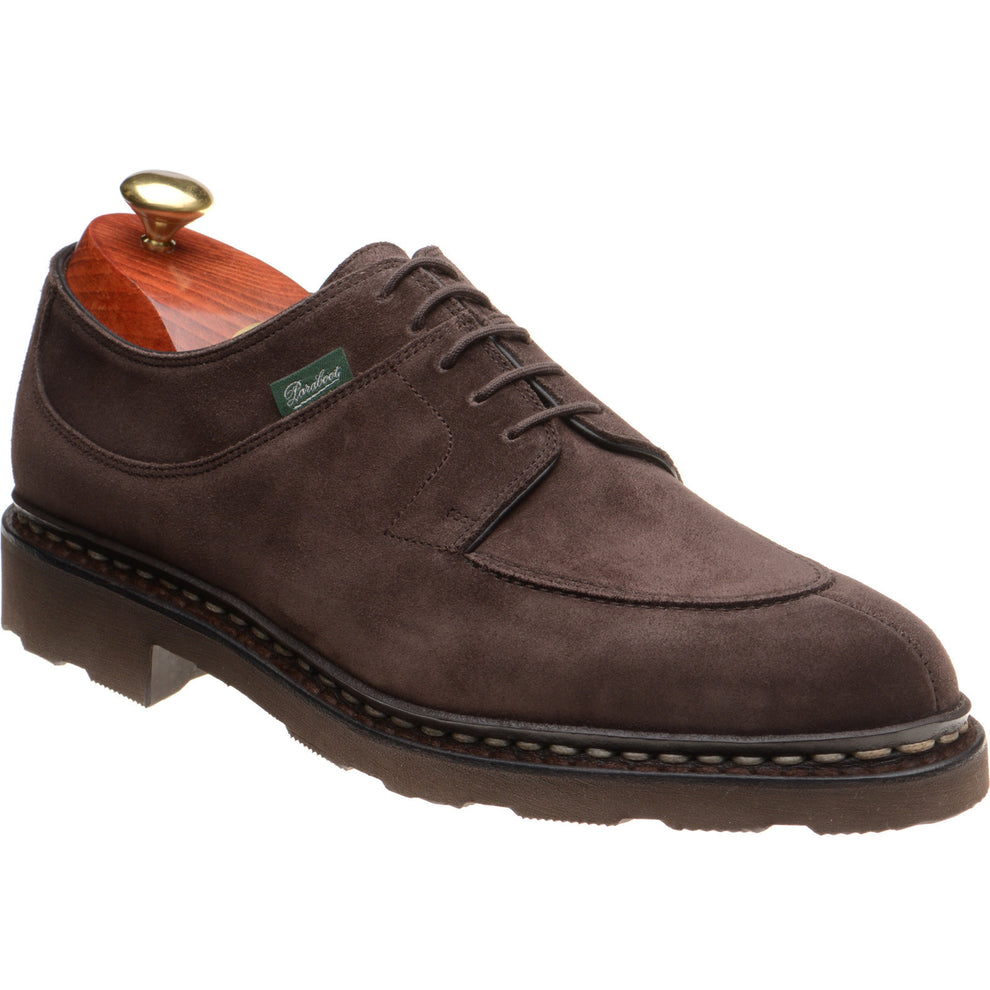 Paraboot Avignon mens rubber-soled Derby shoes in velour congo ...