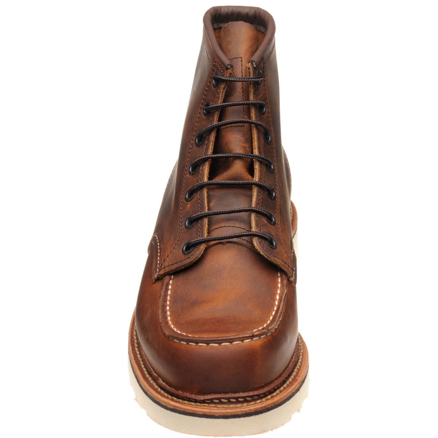 Red Wing 6-Inch Classic Moc mens rubber-soled boots in copper rough an ...