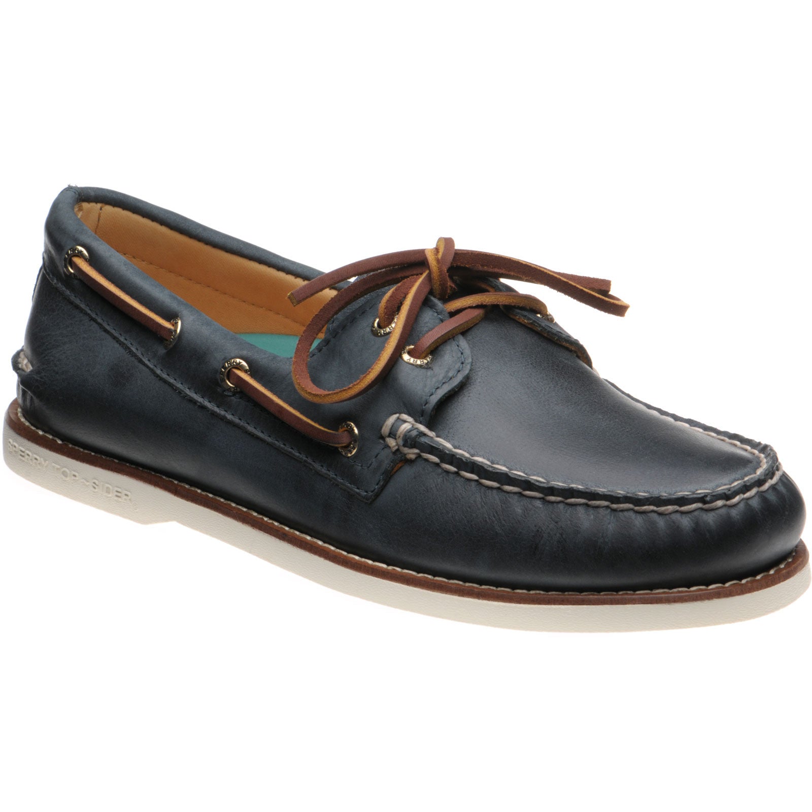 Sperry AO Gold mens rubber-soled Derby shoes in navy – Herring Shoes