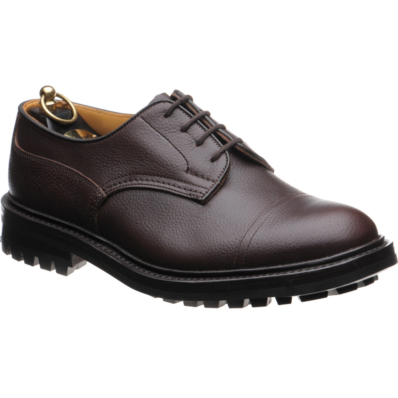 Trickers Matlock mens rubber-soled Derby shoes in brown zug grain ...